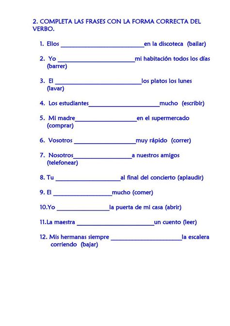 Presente Verbos Free Interactive Worksheets 500360