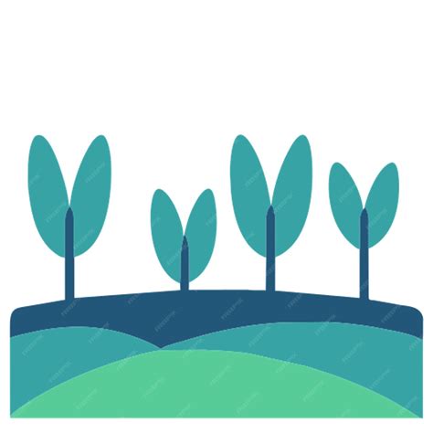 Premium Vector A Grassland Icon Colored Shapes