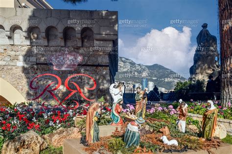 Nativity Scene In Palace Square Next To A Flowerbed To Celebrate The
