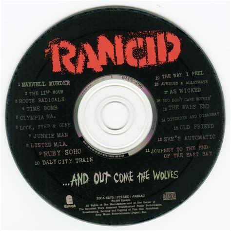 【日本盤】rancid And Out Come The Wolves Jpn Orglp Cd Epic 【ユーズド