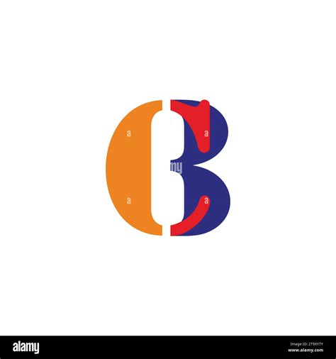 Letter Cb Simple Colorful Retro Font Logo Vector Stock Vector Image And Art Alamy