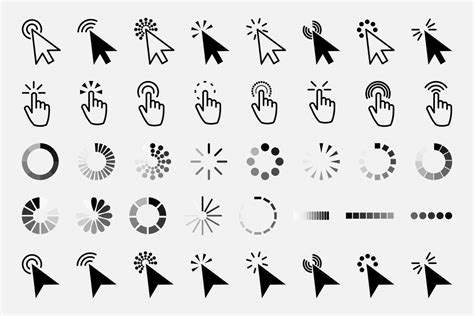 Pointer Click Icon Clicking Cursor Pointing Hand Clicks And Waiting