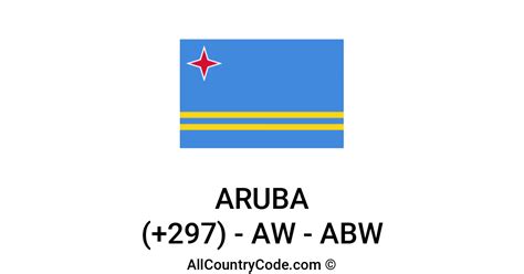Aruba 297 Aw Country Code Abw All Country Code