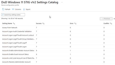 Exporting The Intune Per Setting Report For Device Configurations