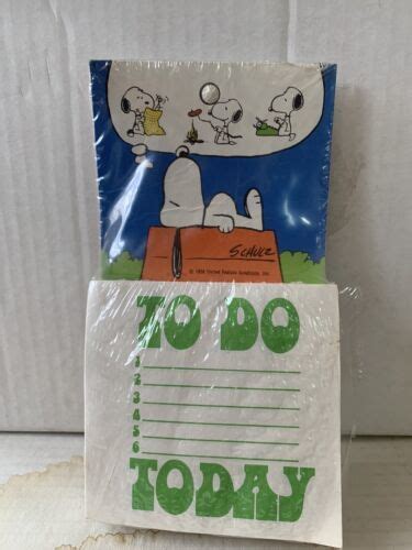 Vintage 1958 Peanuts Snoopy Jumbo Jotter Notepad To Do Today Pad