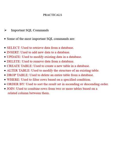 Essential Sql Commands And Examples Pdf Databases Numbers