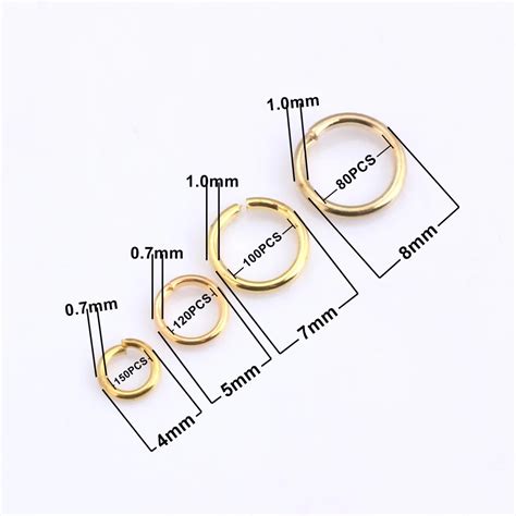 Olingart Mixed Size 450pcslot Gold Jump Ring 4mm5mm7mm8mm Link Loop