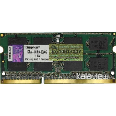 رم لپ تاپ کینگستون 4gb مدل Ddr3 باس 1600mhz 12800 چین Kta Mb1600 4g تایمینگ Cl11