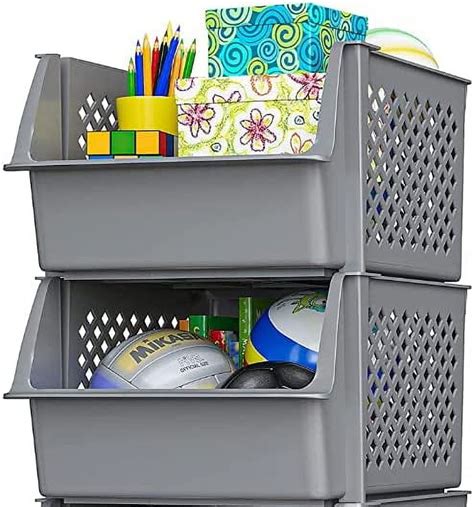 Skywin Stackable Storage Bins Organizing Food Kitchen Bathroom