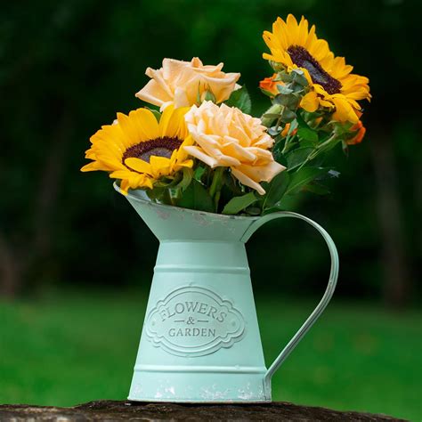 Pepaxon Shabby Metal Vase For Flower Rustic Vase White Vase