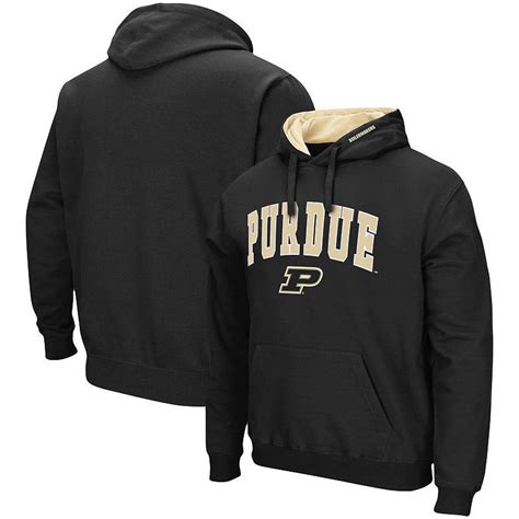 Mens Colosseum Black Purdue Boilermakers Arch And Logo 30 Pullover