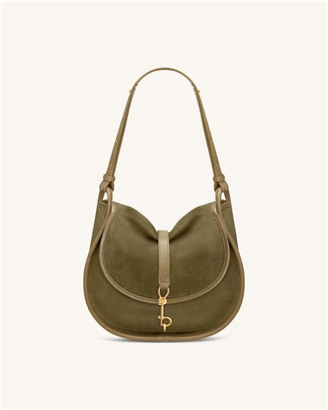 Arla Small Faux Suede Hobo Bag Olive Green Jw Pei