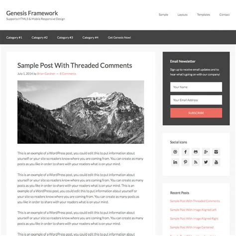 Genesis Sample Theme Genesis Framework 343 Wp Nulled