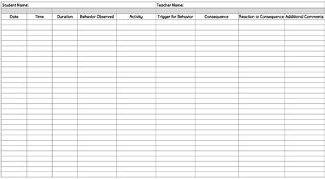 Behavior Tracking Sheet Weekly Tracking Chart