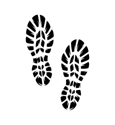 Boot Print Isolated On Whitegrunge Effectvector Illustration