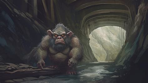 Premium Ai Image A Troll Under A Bridge Fantasy Concept Illustration