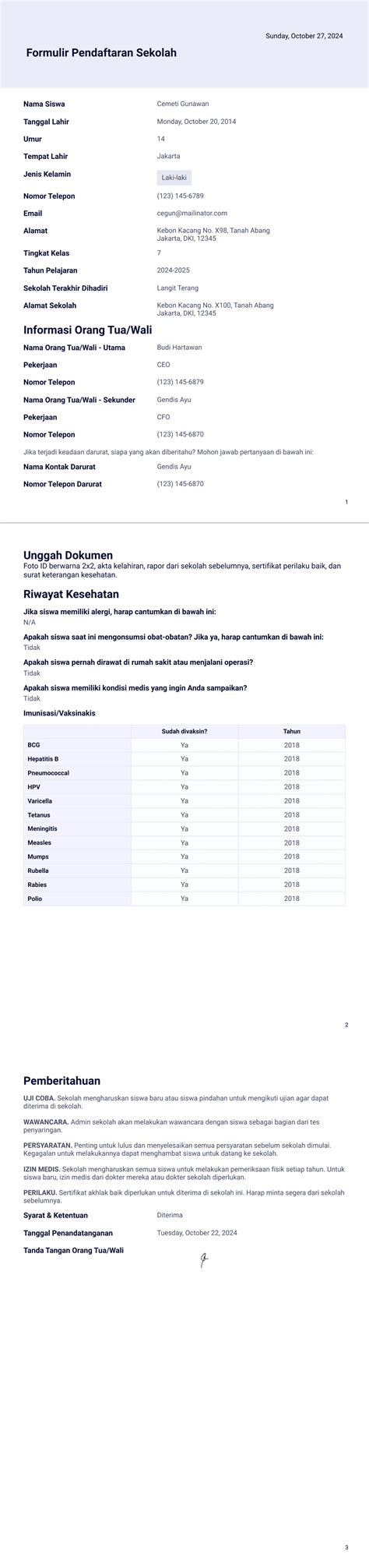 templat pendaftaran sekolah templat pdf jotform jotform