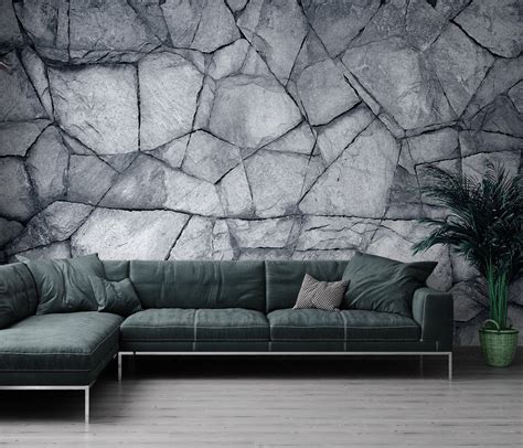Gray Stone Wallpaper 3d Effect Minimalist [self Adhesive Peel And