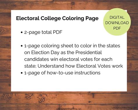 United States Electoral College Map Coloring Page Presidential