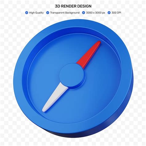 Premium Psd 3d Rendering Blue Compass Isolated