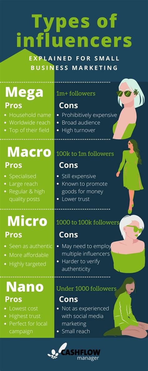 Types Of Influencers Influencer Marketing Infographic Infographic Marketing Small Business