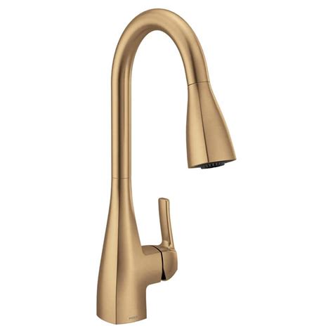 Moen Kiran Bronzed Gold 17 In H Pull Down Sprayer Kitchen Faucet With