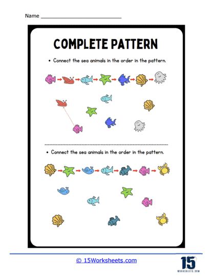 Copying Patterns Worksheets Visual Exercises 15