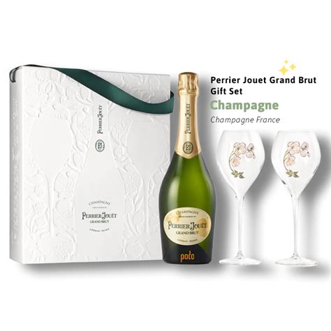 Perrier Jouet Grand Brut Champagne And Champagne Flute T Set Podo Wine