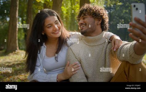 Glad Positive Multiethnic Couple Hispanic Female Girlfriend Woman