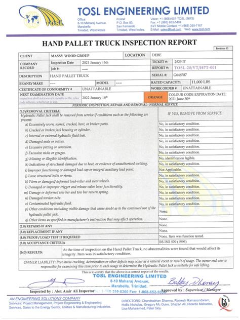Hand Pallet Truck Certificates Pdf