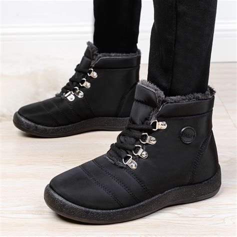 Wowcloth Winter Hiking Boots For Women Warm Lace Up Waterproof Snow