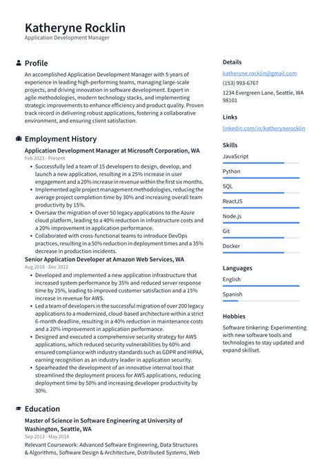 Application Development Manager Resume Examples And Templates