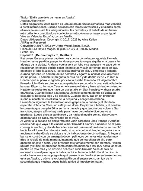 El Día Que Dejó De Nevar En Alaska Pdf