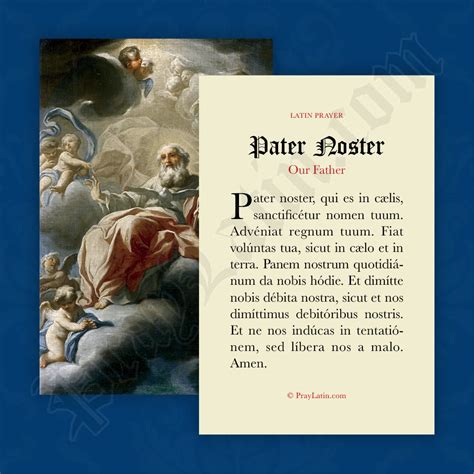 Pater Noster Latin Prayer Card Llc