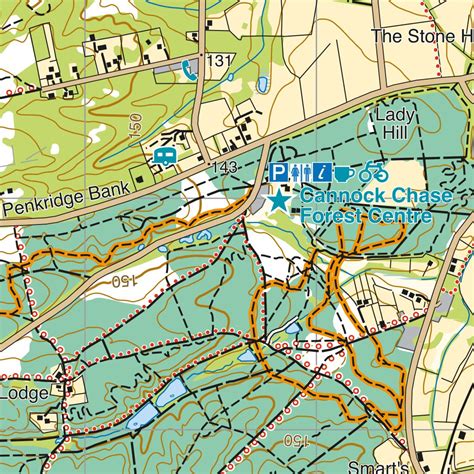 Cannock Chase Map By Harvey Maps Avenza Maps