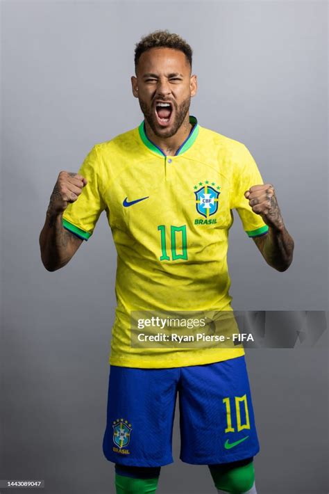 Neymar Of Brazil Poses During The Official Fifa World Cup Qatar 2022