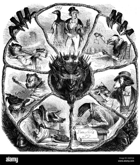 Seven Deadly Sins 1889 Illustration Depicting The Seven Deadly Sins
