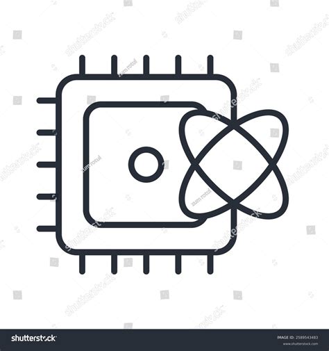 Quantum Computing Icon Vectoreditable Strokelinear Style Stock Vector Royalty Free 2589543483
