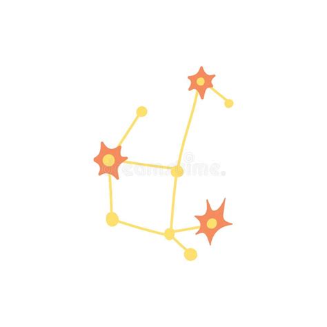 Cute Cartoon Style Vector Icon Of A Beautiful Constellation On A White