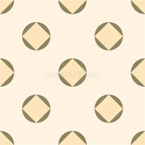 Minimal Design Geometric Seamless Pattern With Circle And Square Shape Stock Vector
