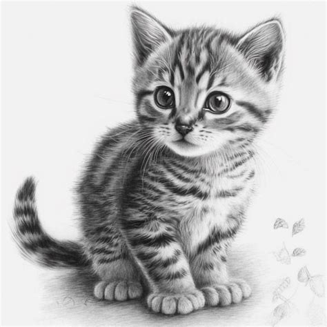Dibujo A Lápiz De Un Lindo Gato Bebé Dibujos Gatitos A Lapiz Pintura