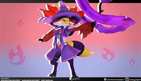 Delphox 3d Model Vrc Blend Sfm Stl Payhip
