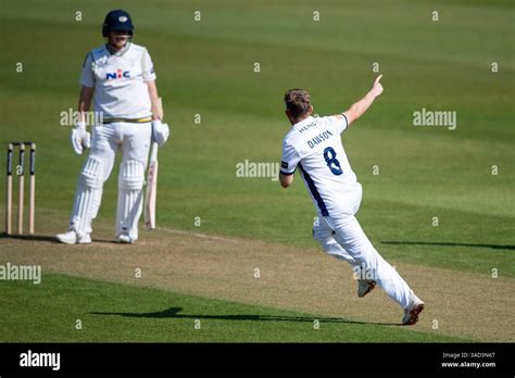 Southampton Uk 04 April 2025 Liam Dawson Of Hampshire Celebrates The Wicket Of Dom Bess