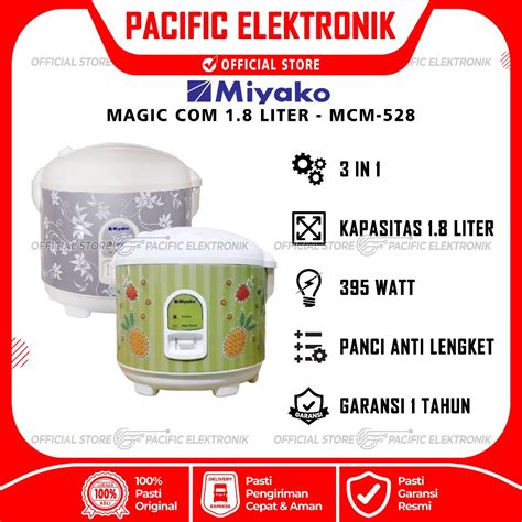 Jual Magic Com Miyako 1 8liter Mcm 528 528 Shopee Indonesia