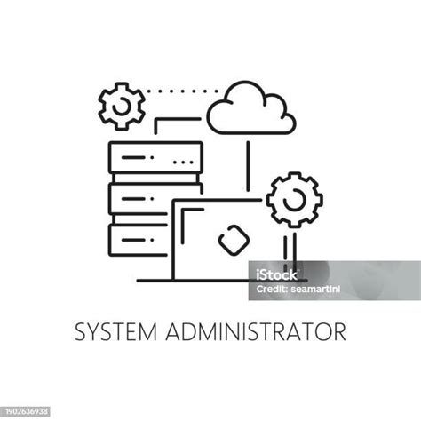 System Administrator It Specialist Sysadmin Icon Stock Illustration