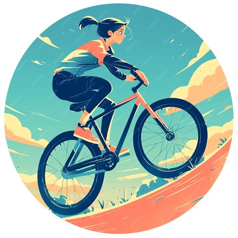 Premium Vector A Durham Girl Rides A Monocycle In Cartoon Style