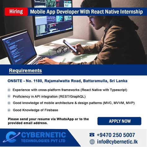 Mobile App Developer With React Native Internship Jobseeker Lk