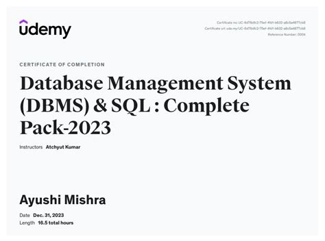 Dbms Sql Udemycertification Datamanagement Continuouslearning
