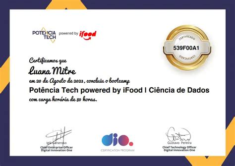 Bootcamp Concluído Potência Tech Powered By Ifood Ciência De Dados