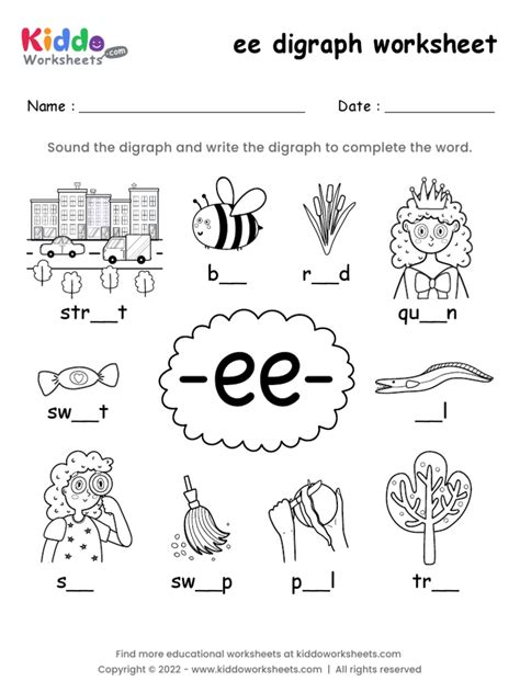 Ee Digraph Worksheet Pdf